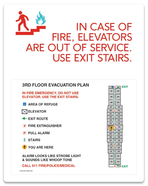 Avid Sign Store by HOTELSIGNS.com | evacuation maps fire safety signage