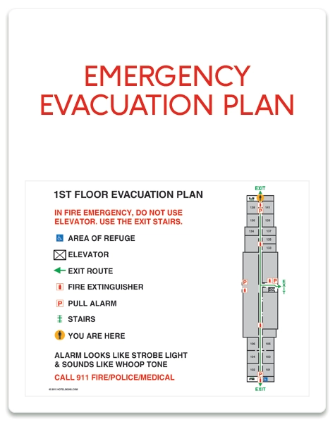 Avid Sign Store by HOTELSIGNS.com | evacuation maps fire safety signage