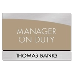 Hotel Staff On Duty Signs | HOTELSIGNS.com