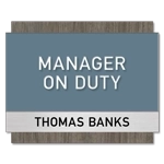 Structure Manager On Duty Signs | HOTELSIGNS.com