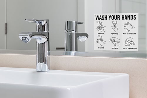 Economy Signs by HOTELSIGNS.com | wash your hands repositionable vinyl ...