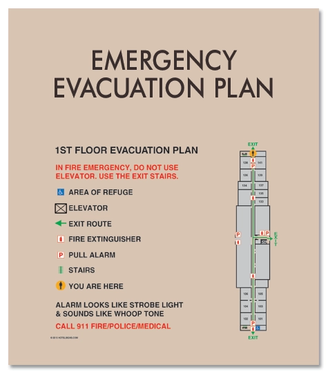 Element Sign Store by HOTELSIGNS.com | evacuation maps fire safety signage