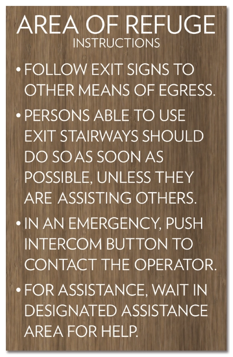 Even Hotels by HOTELSIGNS.com | refuge area fire safety signage ...