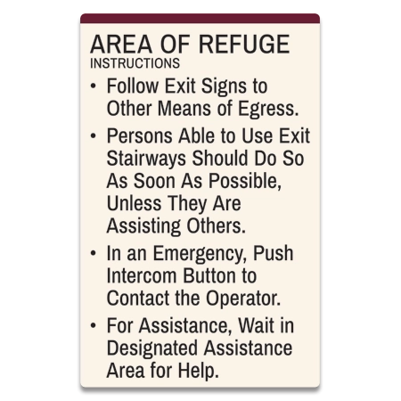 Garner Sign Store by HOTELSIGNS.com | refuge area fire safety signs