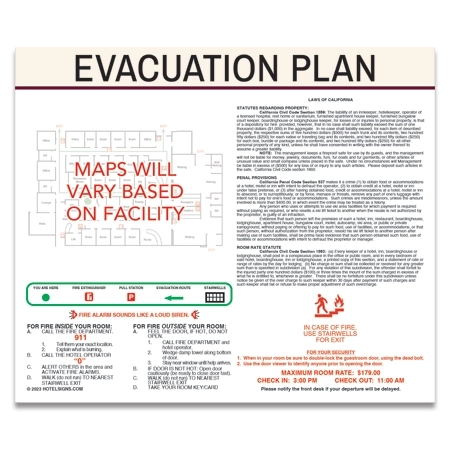Garner Sign Store by HOTELSIGNS.com | evacuation maps fire safety signs