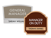 Hotel Manager On Duty Signs | HOTELSIGNS.com