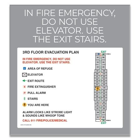 Spark Sign Store by HOTELSIGNS.com | evacuation maps fire safety signage