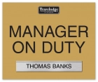 Travelodge Sign Store by HOTELSIGNS.com | manager on duty signs