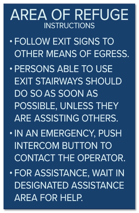 Tru Sign Store by HOTELSIGNS.com | refuge area fire safety signage